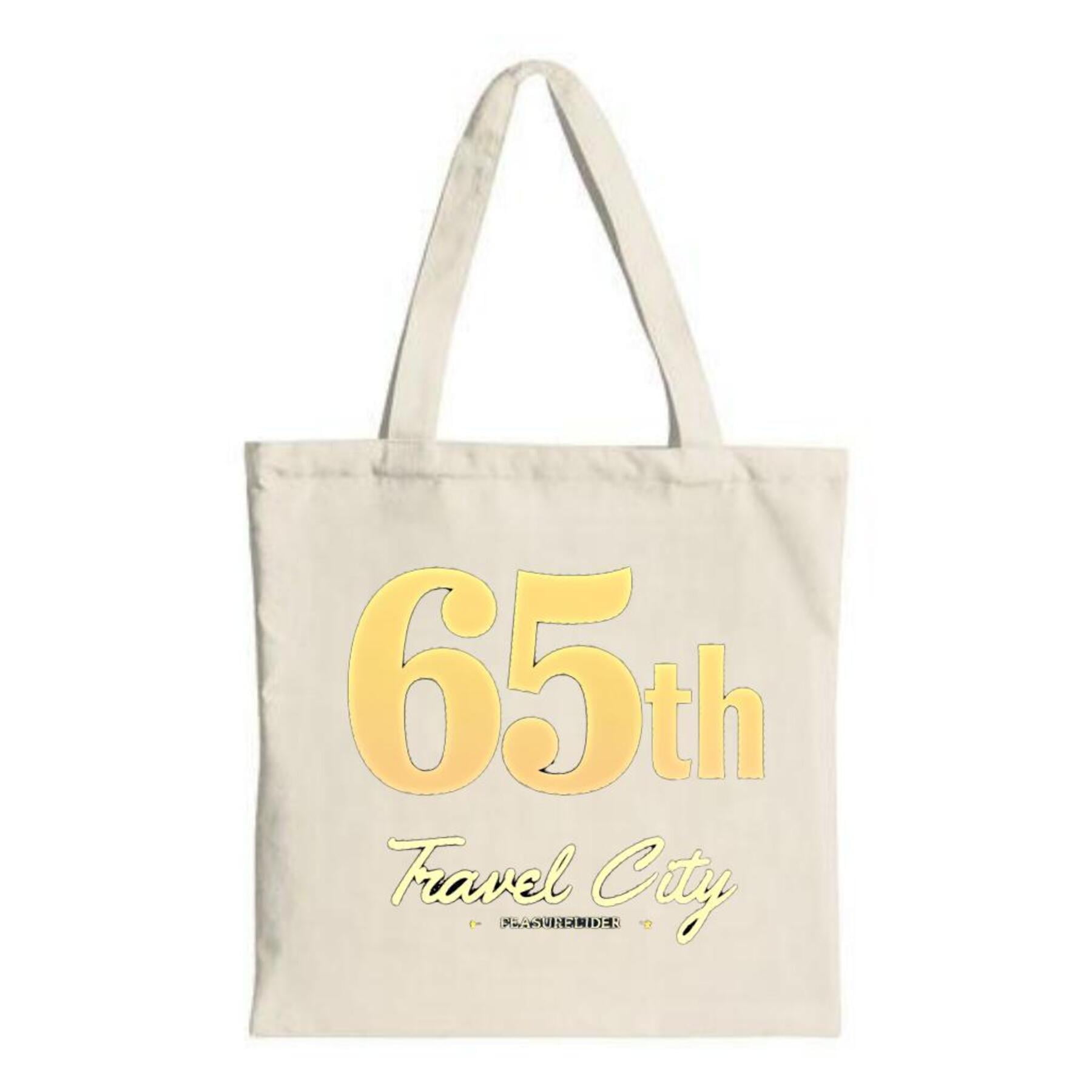 Elegant Cream Canvas Tote Bag with Large Yellow ' 65th ' Numbers ...