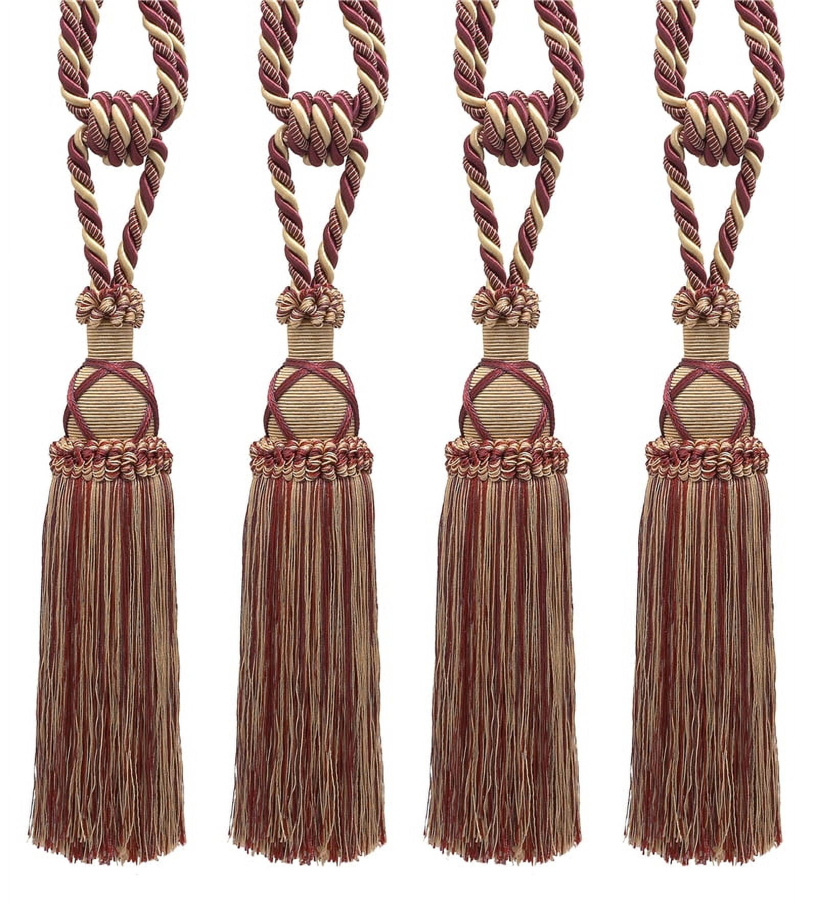 DECOPRO Elegant Criss Cross Curtain & Drapery Tassel Tieback, Tassel ...