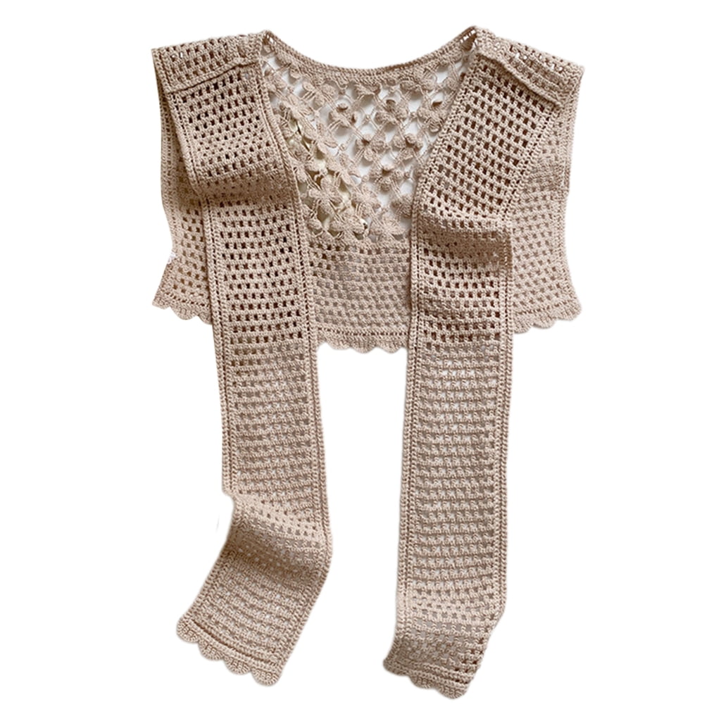 Elegant Crochet Flower Shawl Indoor Outdoor Thin Cloak Vacation ...