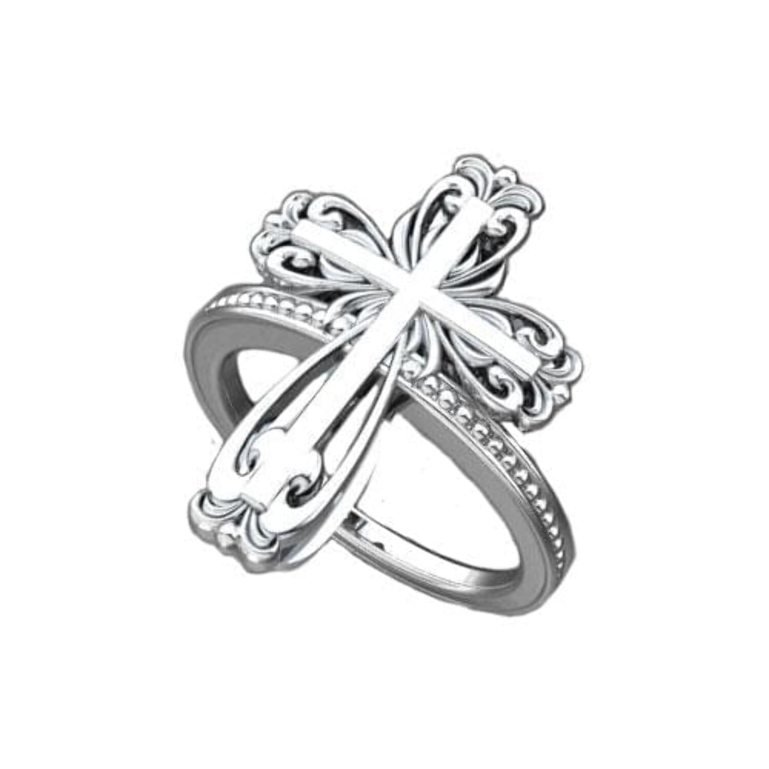 Elegant Cross, Sterling Silver Ring- Logos Jewelry - Walmart.com