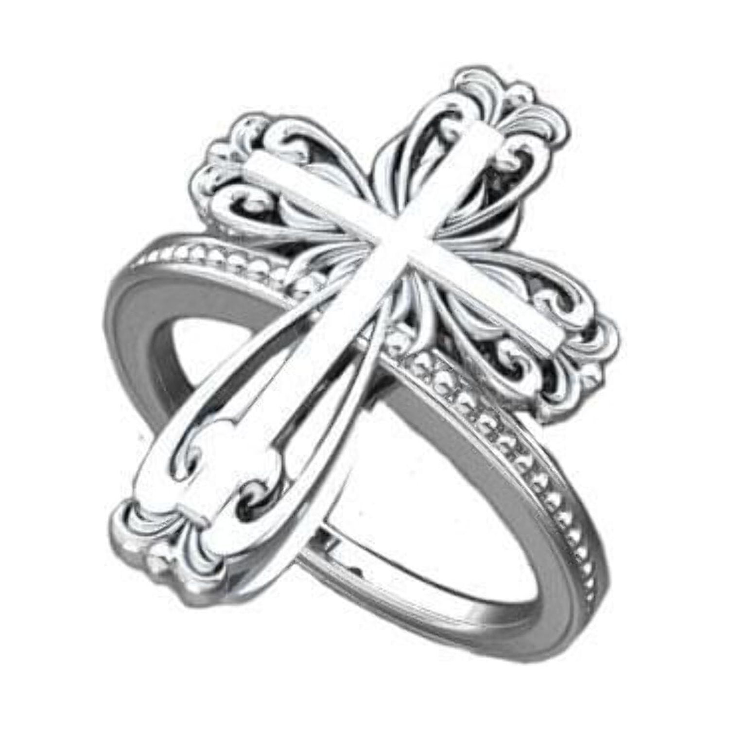 Elegant Cross, Sterling Silver Ring- Logos Jewelry - Walmart.com