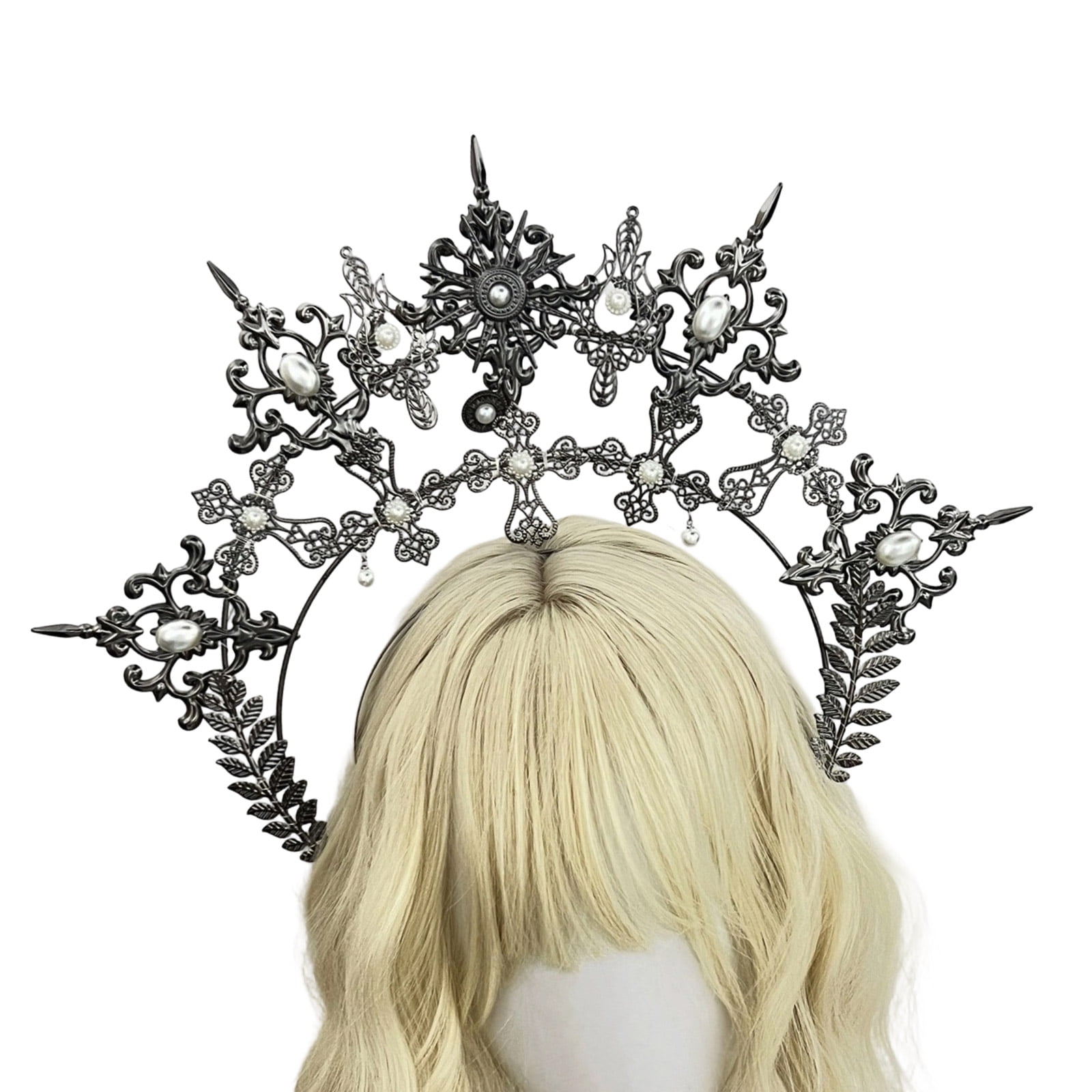 Elegant Crowned Hairpiece Exaggerated Hairstyle Hairband Photo Props ...