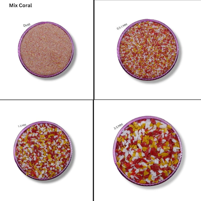 Elegant Crushed Mix Coral Gemstone Coarse All Size Red/Yellow/White ...