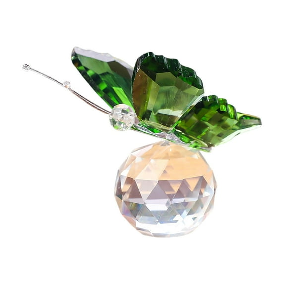 Elegant Crystal Butterfly Figurine Handcrafted Pink Glass Ornament ...