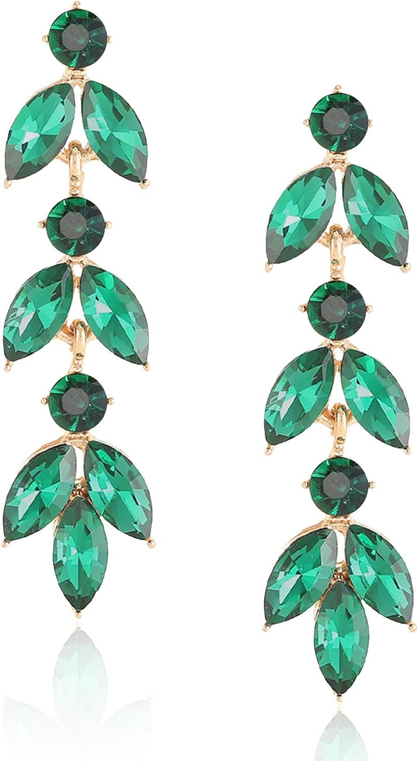 Elegant Crystal Dangle Wedding Earrings for Brides Sparkly Rhinestone ...