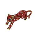 Elegant Crystal Embellished Leopards Brooch Alloy Rhinestones Lapel Pin ...