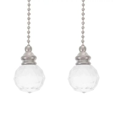 2Pcs Vintage-Style Fan Pull Ceiling Fan Chain Pulls Crystal Prism Ball ...