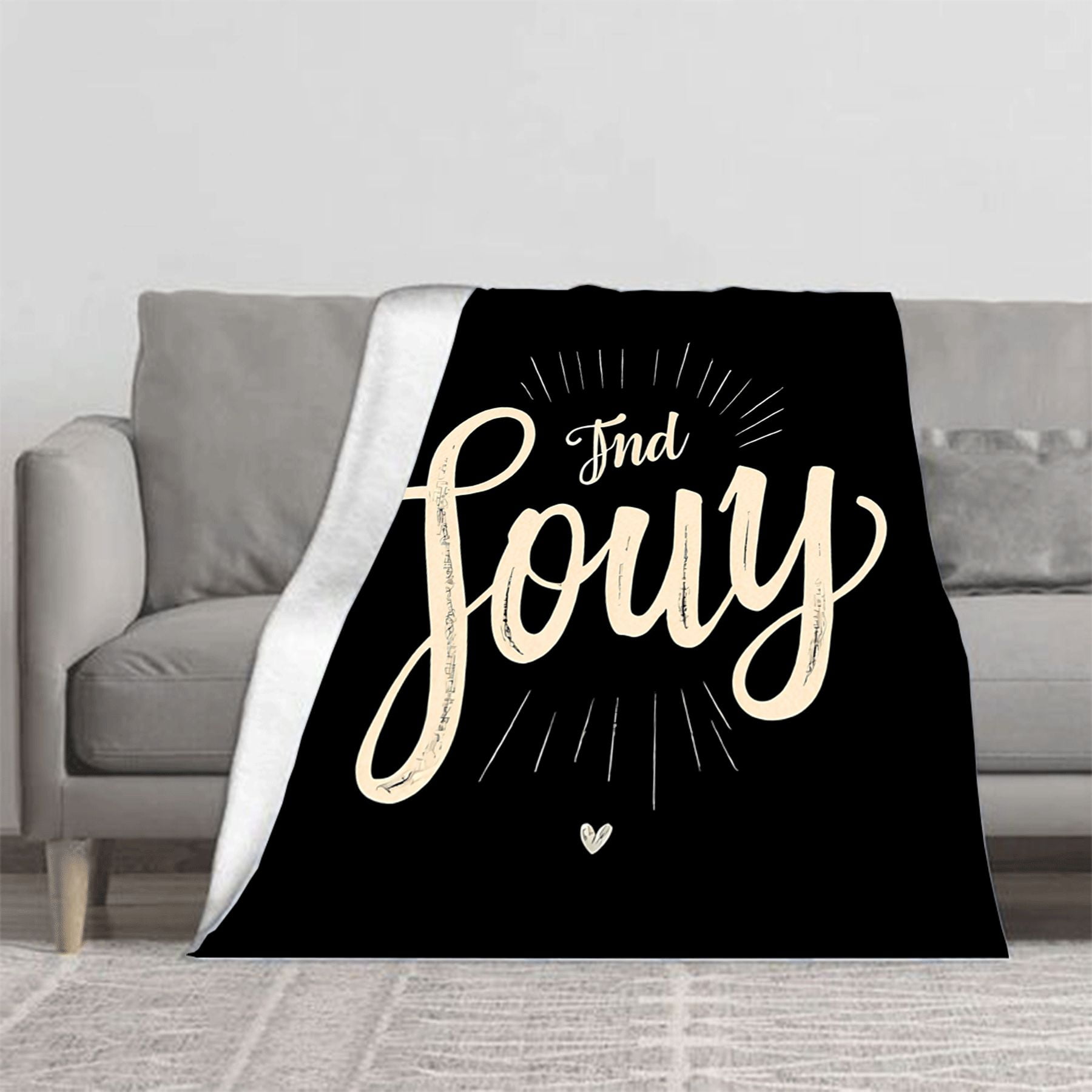 Elegant Cursive ' Find Soul ' Flannel Blanket - Soft Warm Cozy Design ...