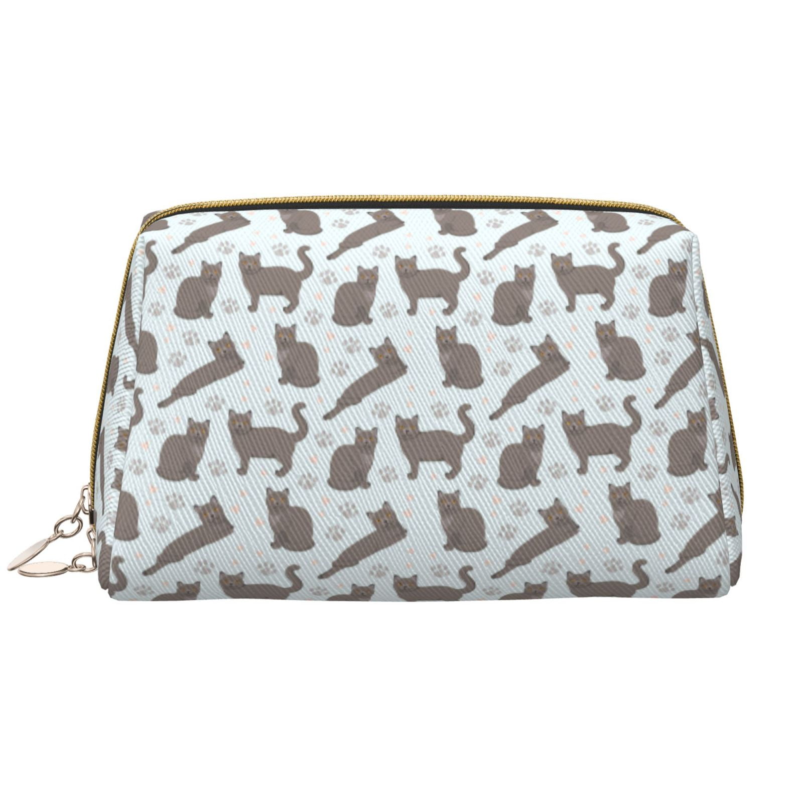 Elegant Cute Cartoon Cat Makeup Bag, Large Capacity Cosmetic Bag ...