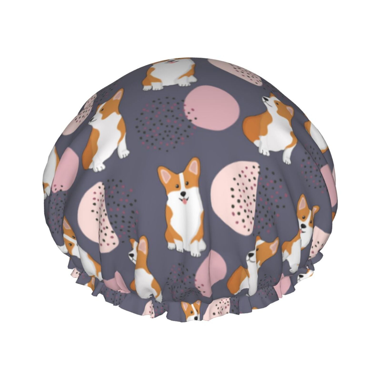 Elegant Cute Corgi Dog Funny Shower Cap, Reusable Bath Hair Hat for all ...