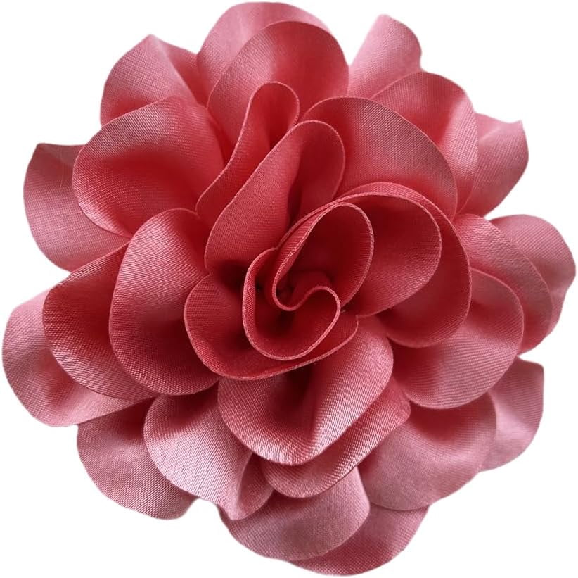 Elegant Dainty Satin Fabric Rose Flower Extra Large Big Brooches Pins ...