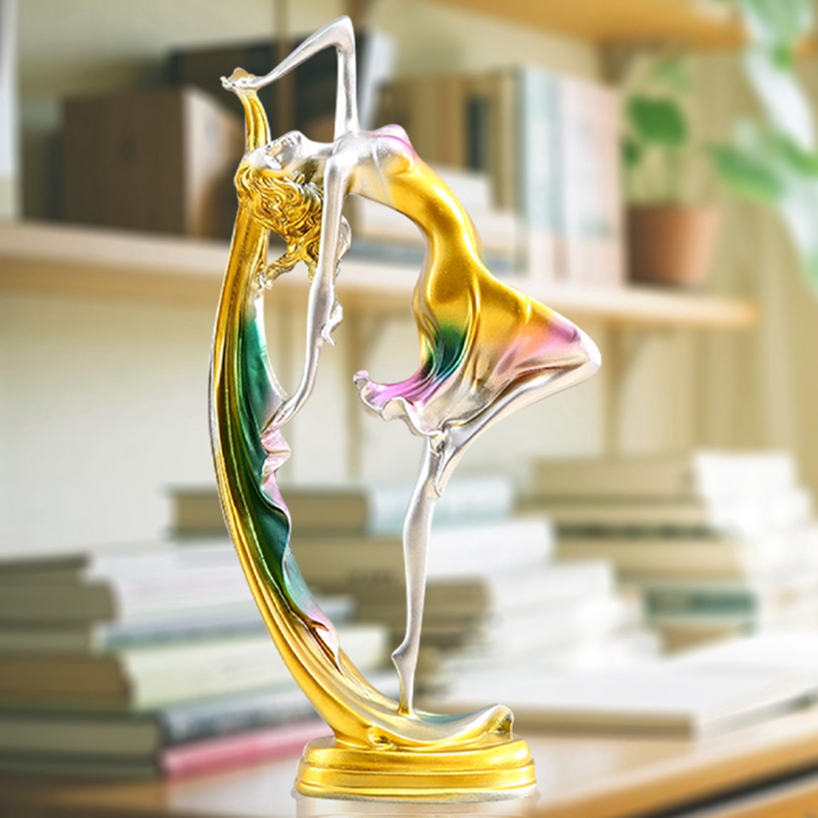Elegant Dancing Lady Figurine Natural Resin Desktop Ornament Home for ...