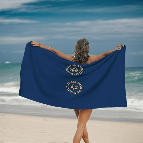 Elegant Dark Blue Towel Set - Floral & Geometric Patterns Perfect for ...