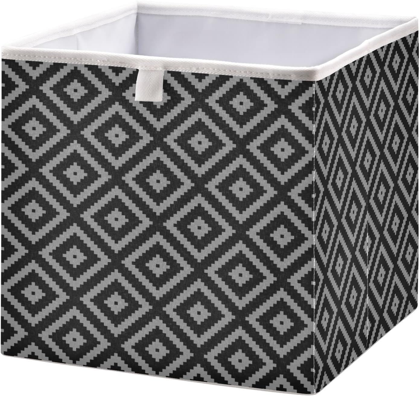 Elegant Dark Geometry Plaid Storage Baskets for Shelves Foldable ...
