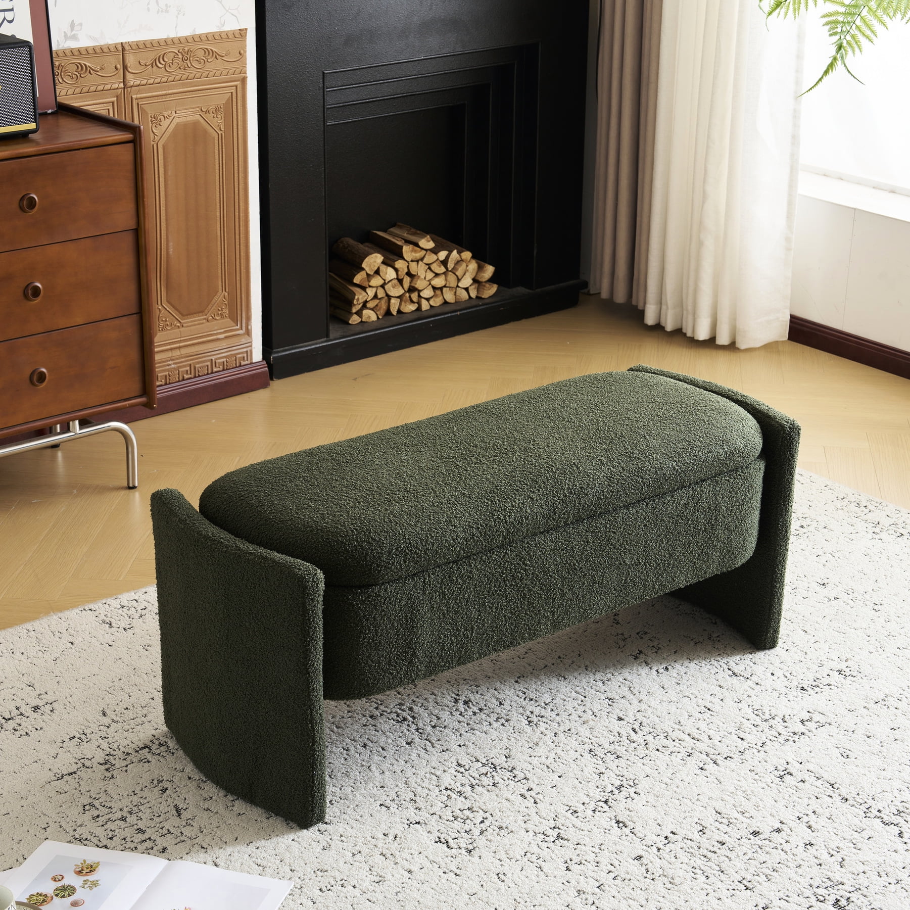 Elegant Dark Green Bench | Bedroom Functionality, Seating & Storage ...