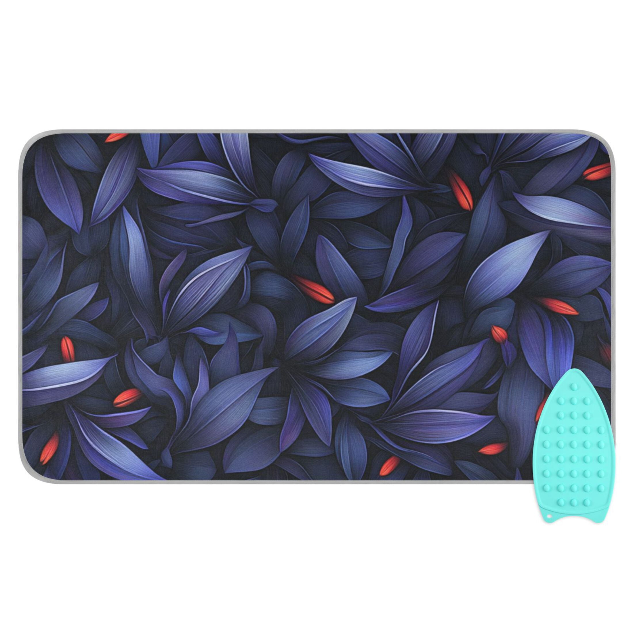 Elegant Dark Leaf Design Ironing Mat Blanket for Table Top Travel ...