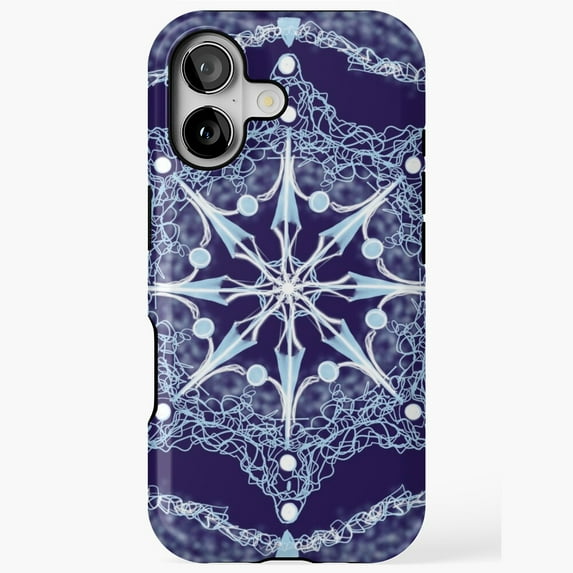 Elegant Dark Purple Snowflake Winter Pattern with iPhone 17 through 11 ...
