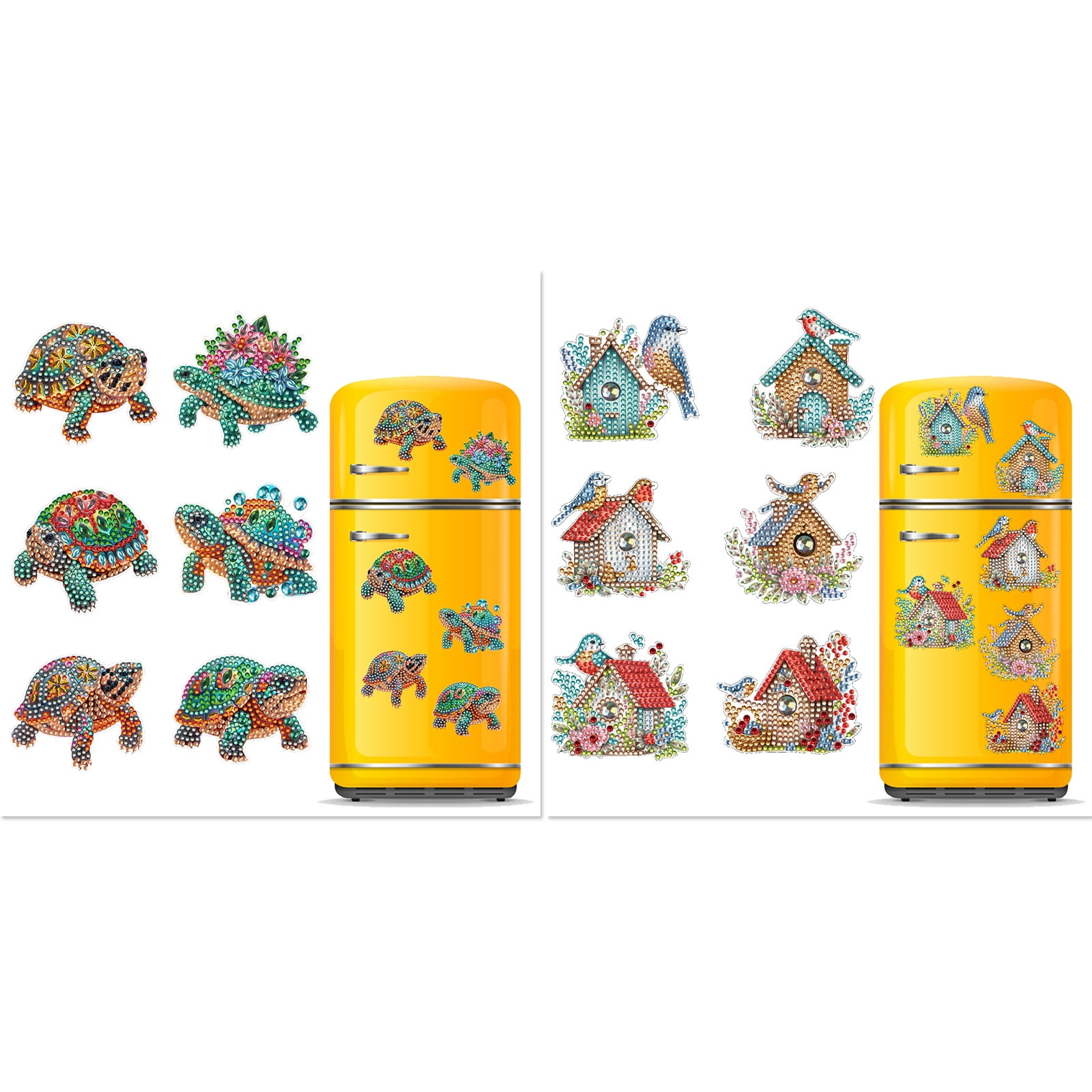 Elegant Decor 12 Pcs Diamond Painting Magnets Diamond Art Magnet Animal ...