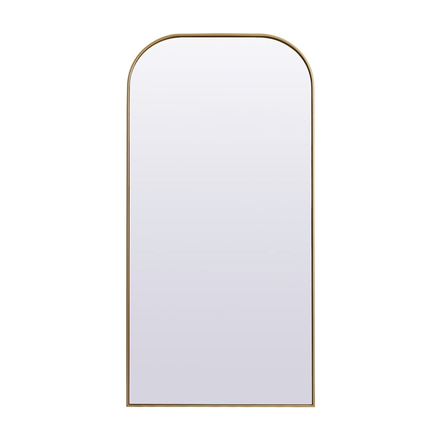 Elegant Decor Metal Frame Arch Full Length Mirror 35x72 Inch in Brass ...