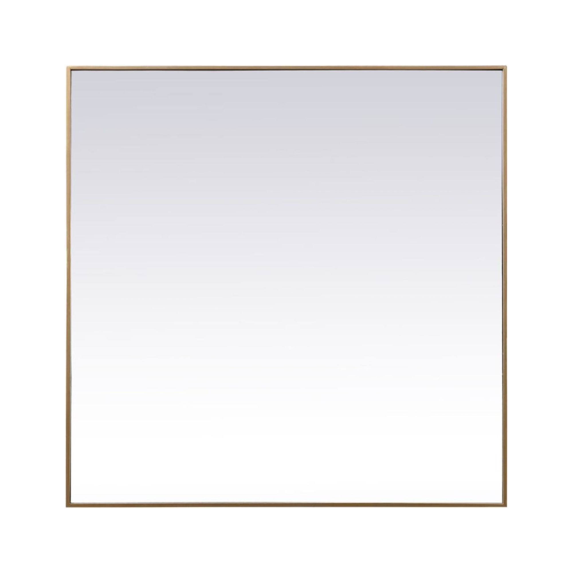 Elegant Decor 48 in. Metal Frame Square Mirror, Brass - Walmart.com