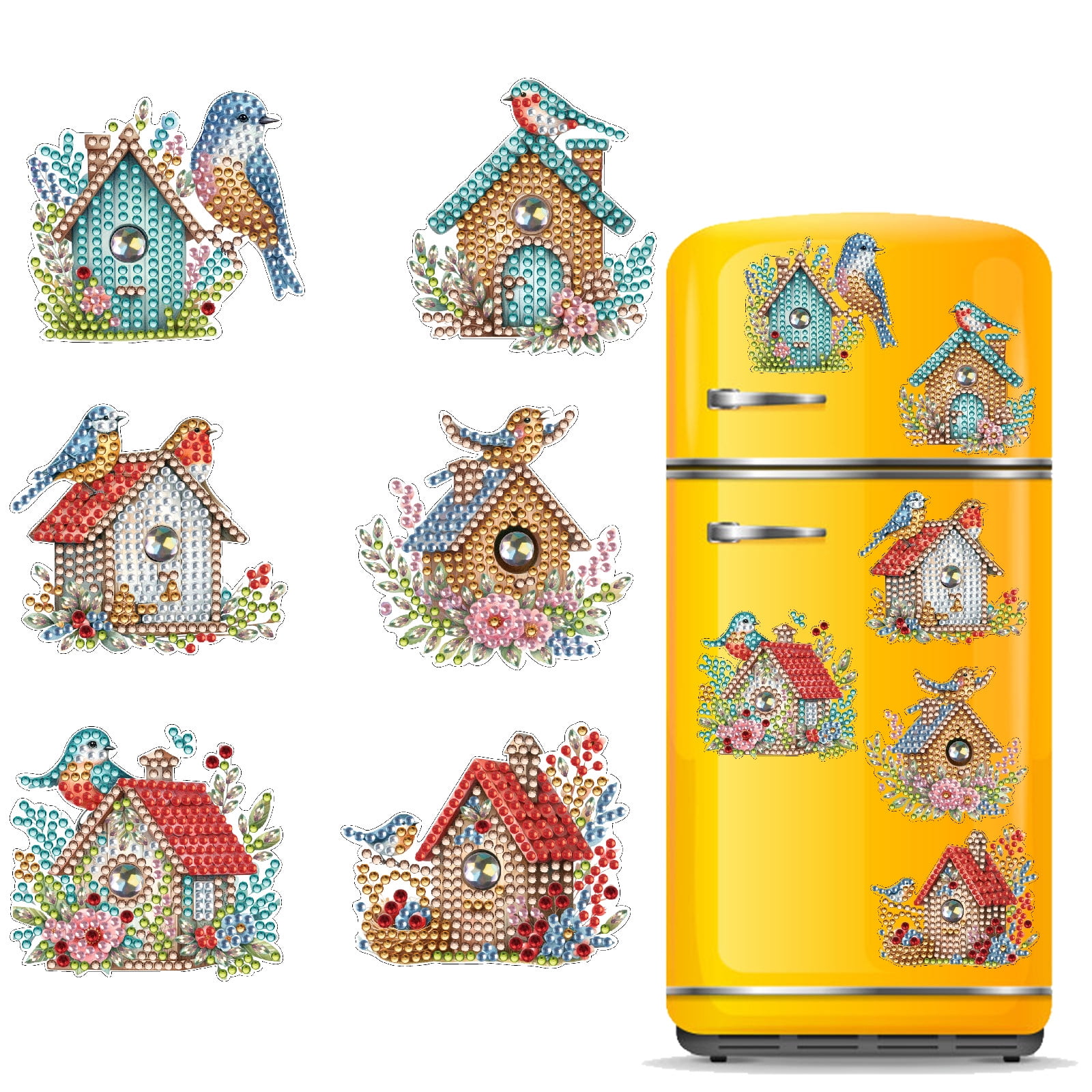 Elegant Decor 6 Pcs Diamond Painting Magnets Diamond Art Magnet Animal ...