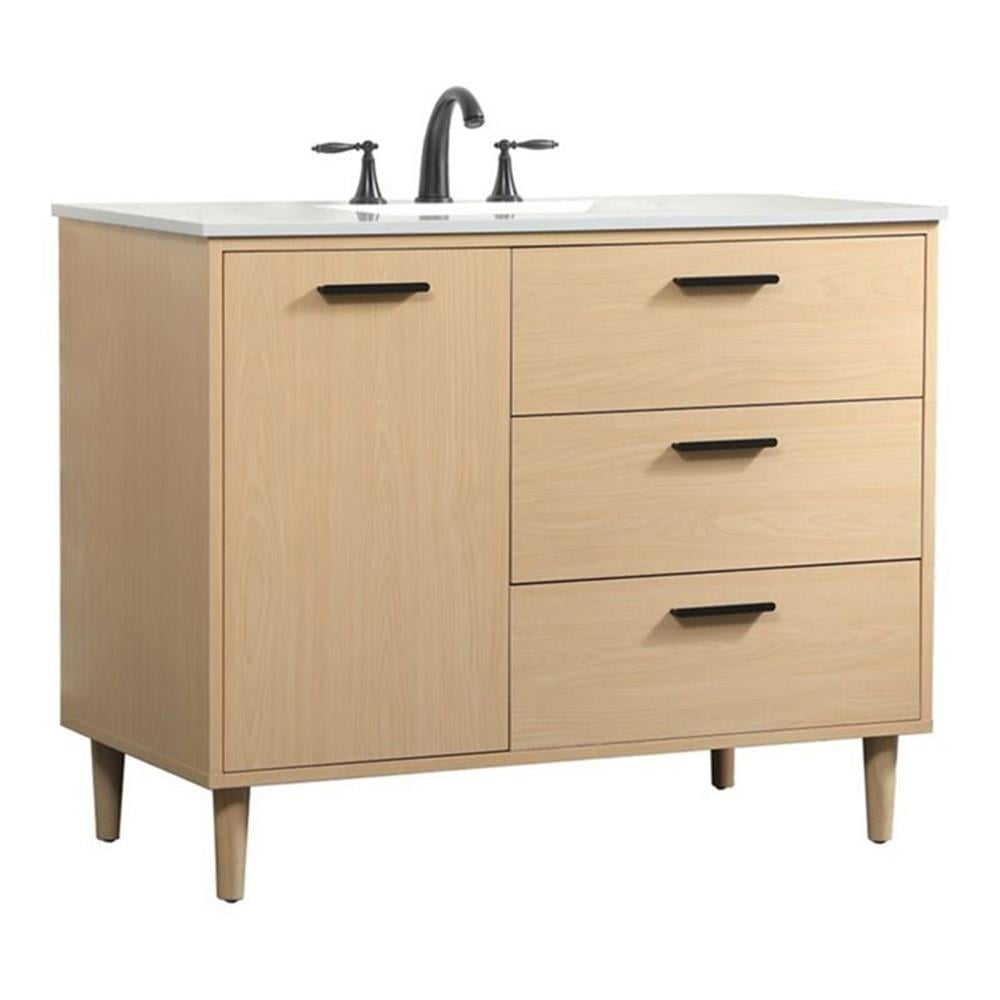 Elegant Kitchen and Bath 42 Inch Bathroom Vanity In Maple - Walmart.com