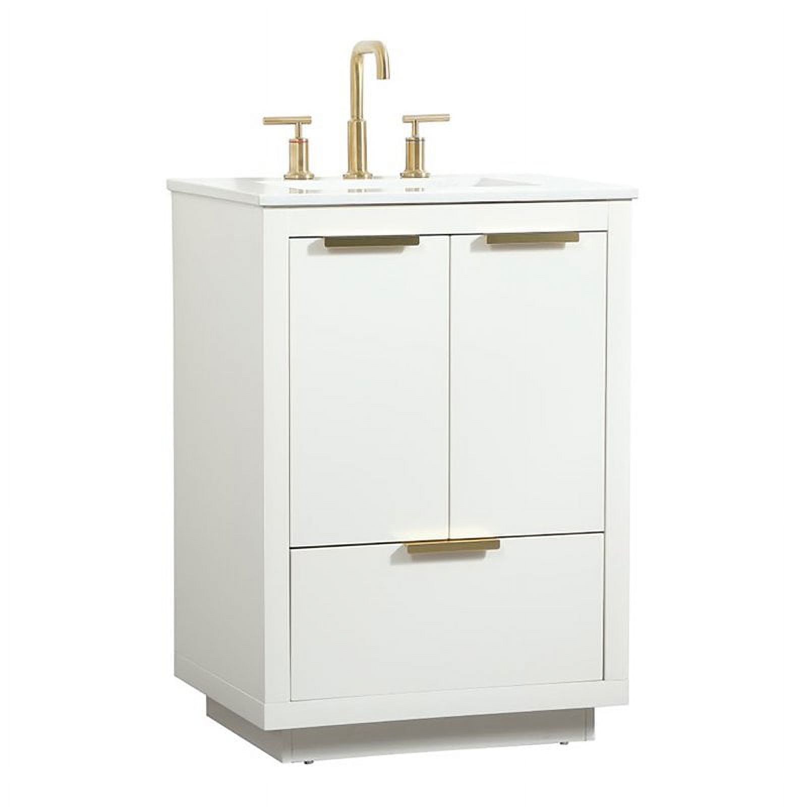 Elegant Decor Mason 24" 2-Door Wood Single Bathroom Vanity in Antique ...