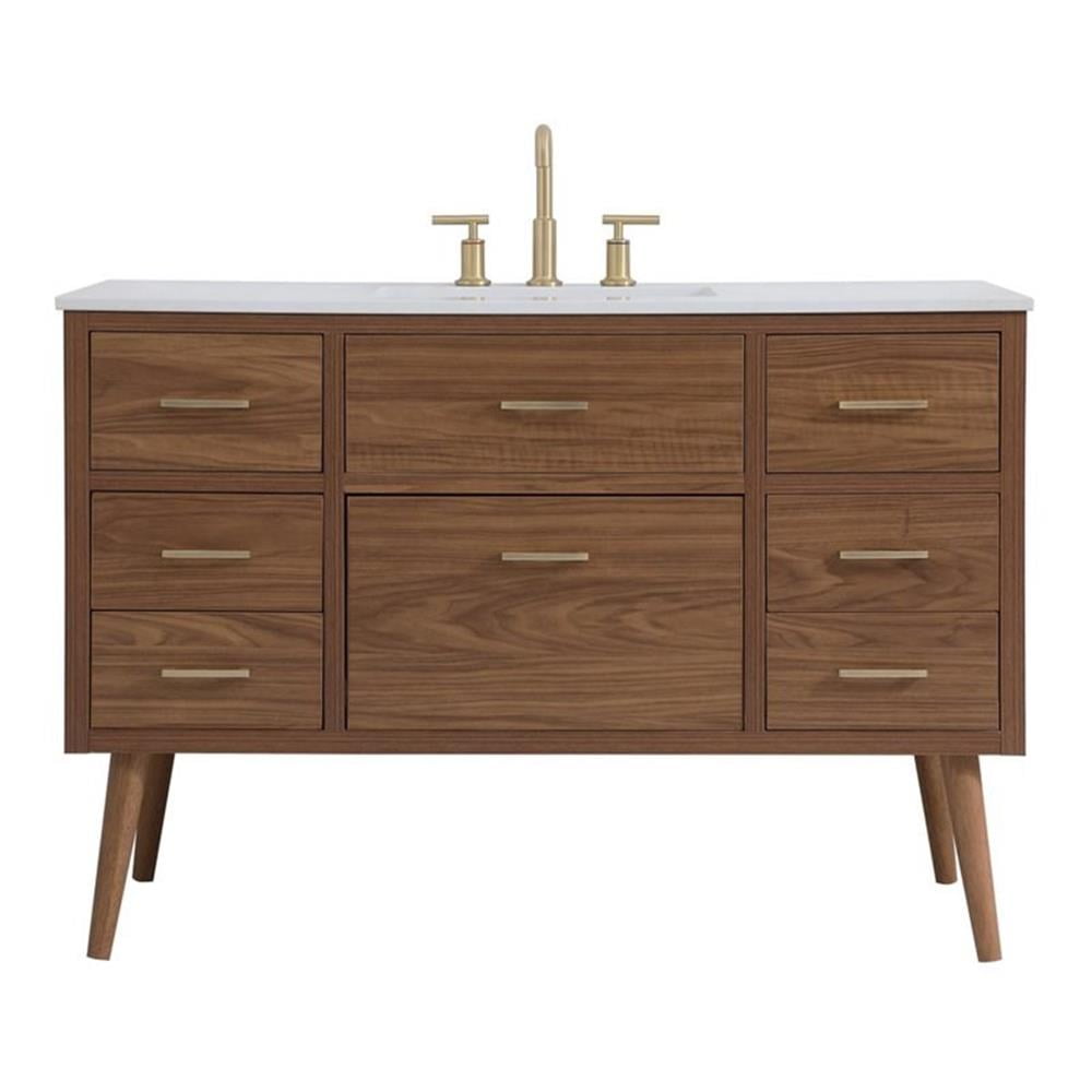 Elegant Decor Boise 48" Engineered Stone Steel Bathroom Vanity in ...