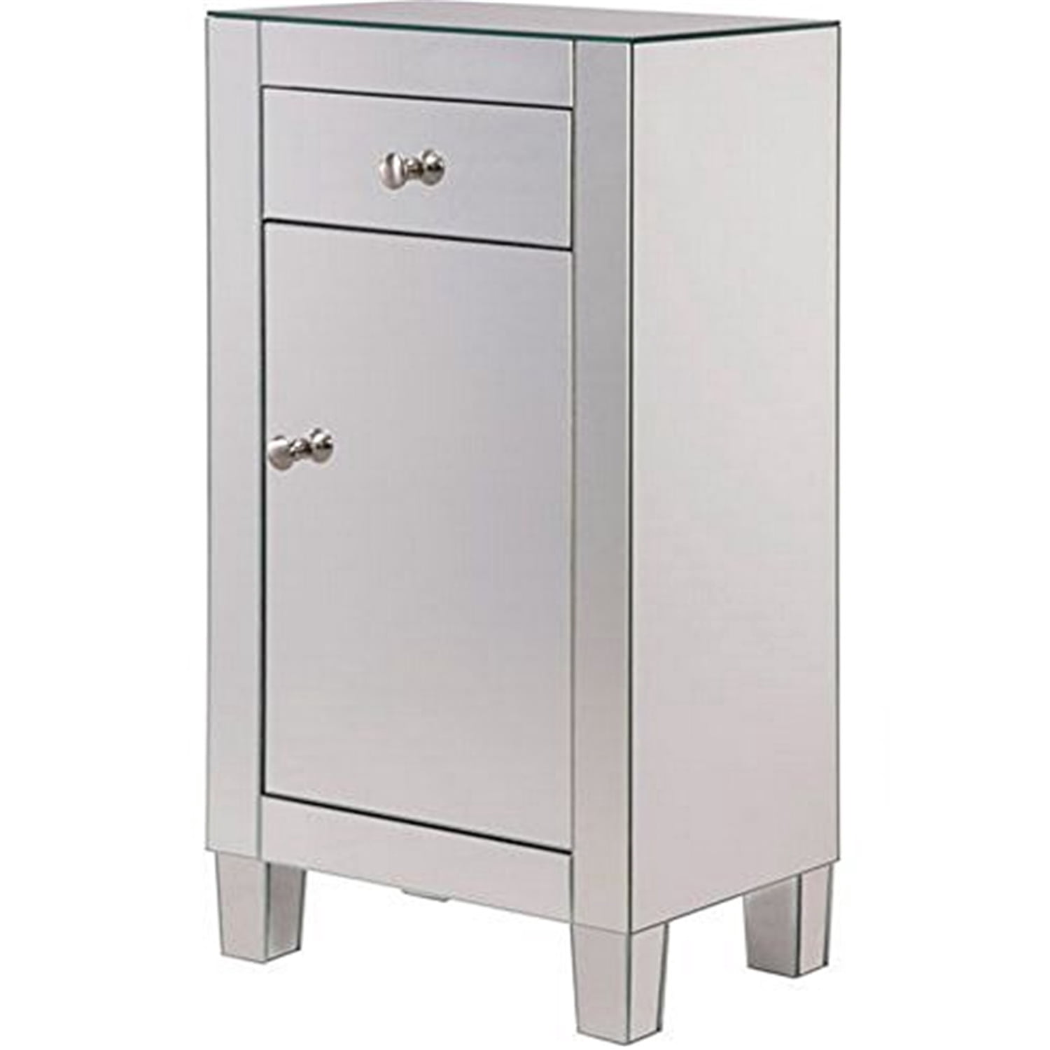 1 drawer 1 door cabinet 18 in. x 12 in. x 32 in. in Clear Mirror ...