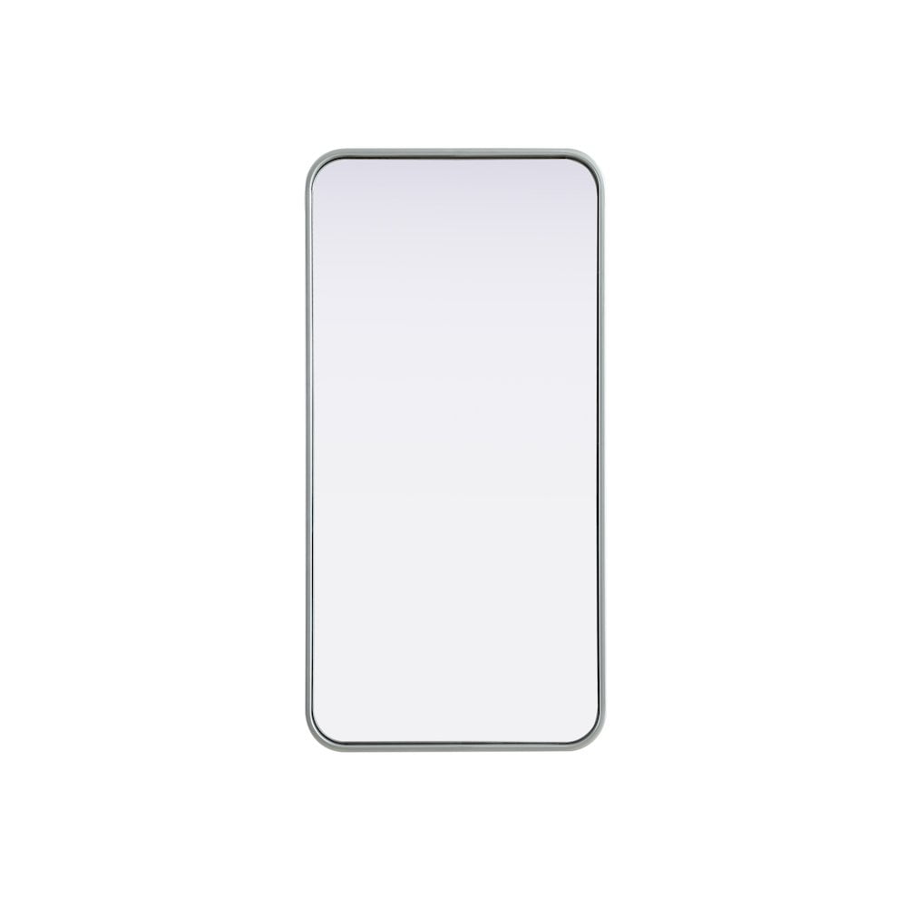 Elegant Decor Contour Metal Rectangle Mirror 18x36 in Silver - Walmart.com