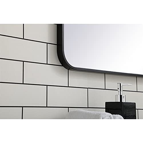 Elegant Decor Evermore 22x40 Soft Corner Metal Rectangular Mirror in ...