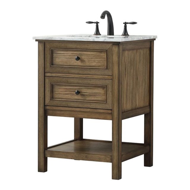 Elegant Decor Metropolis 24" Aluminum MDF Single Bathroom Vanity in ...