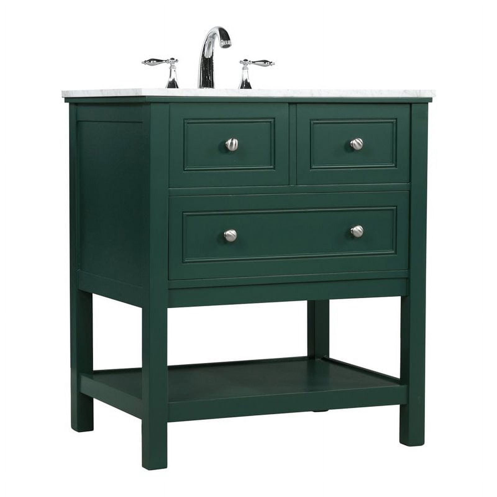 Elegant Decor Metropolis 30" Metal MDF Marble Single Bathroom Vanity in ...