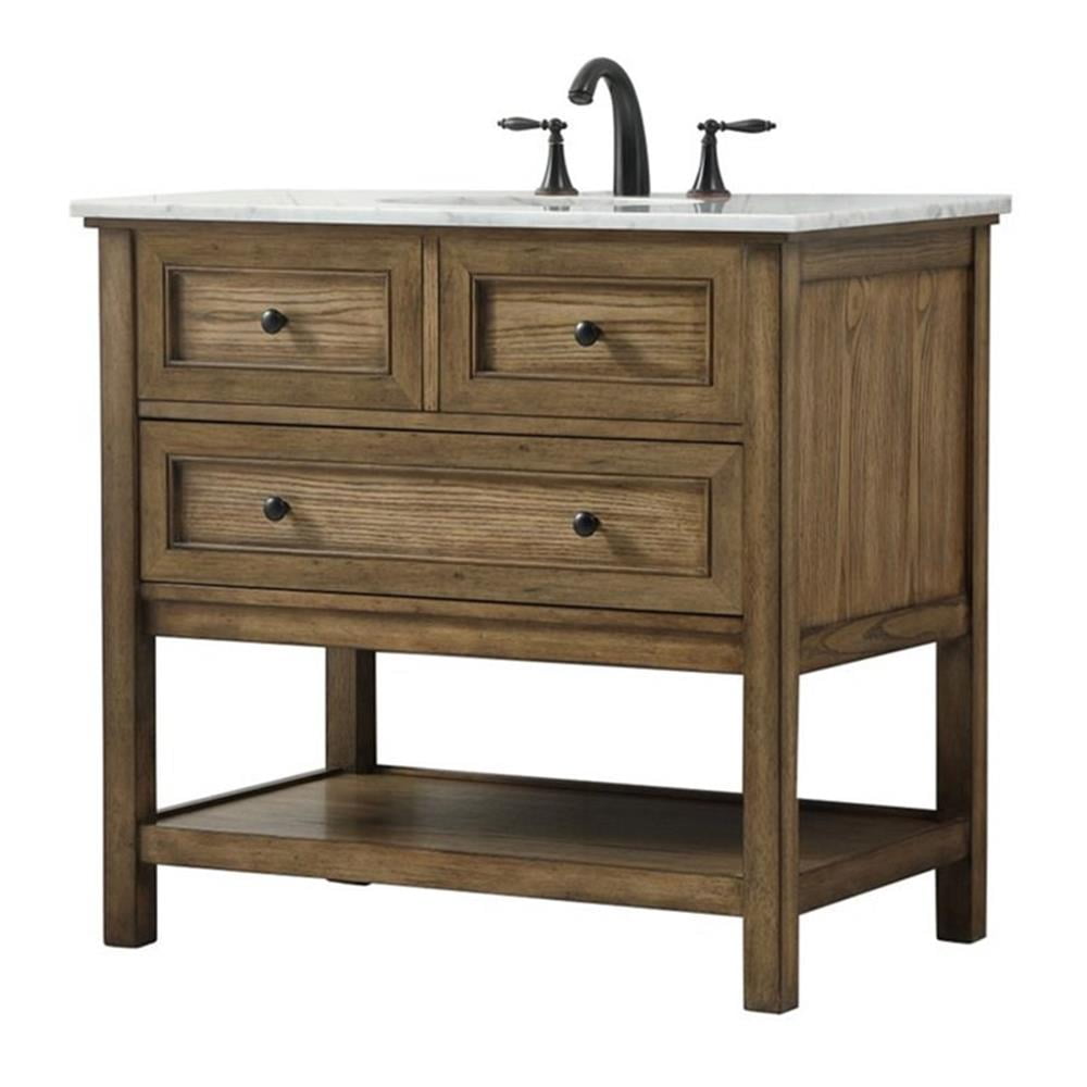 Elegant Decor Metropolis 36" Driftwood Single Bathroom Vanity with Sink ...