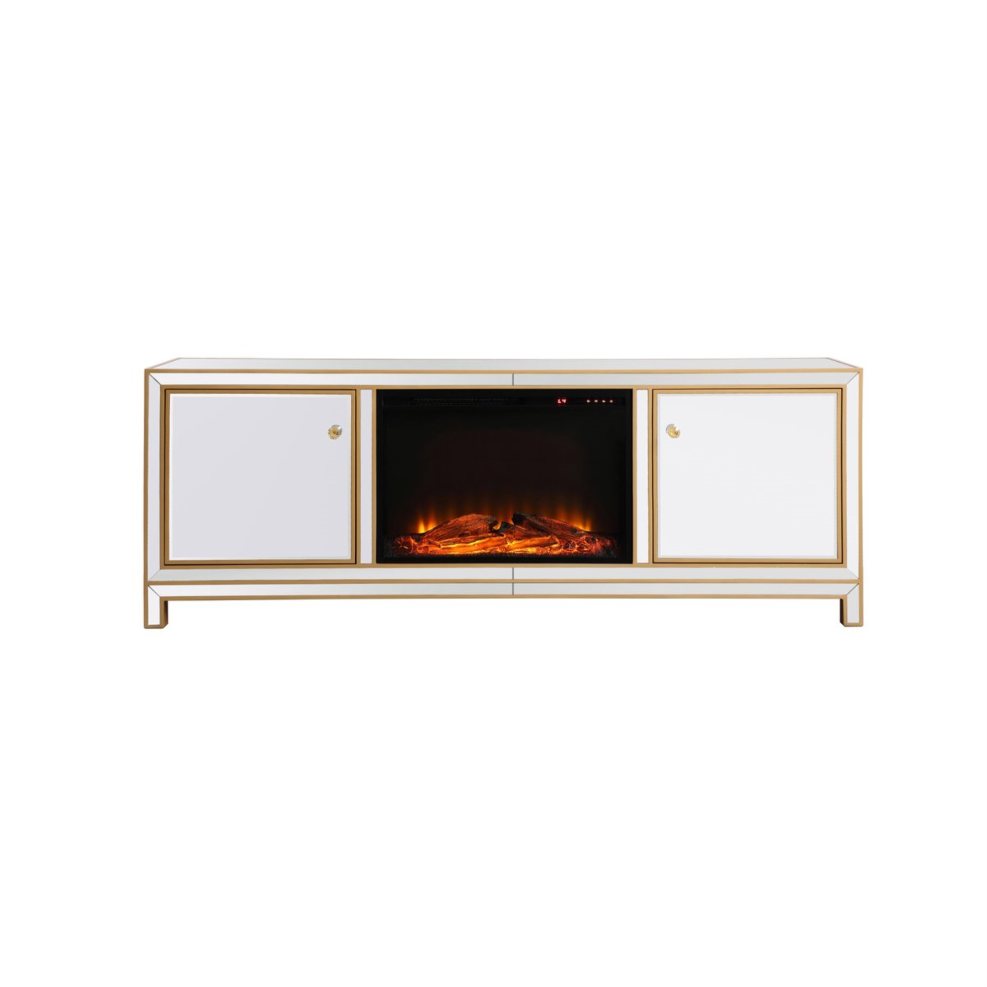 Elegant Decor Reflexion TV Stand for TVs up to 65" with Wood Fireplace ...