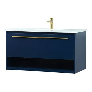 Elegant Decor Roman 30" Aluminum Alloy MDF Single Bathroom Vanity in ...