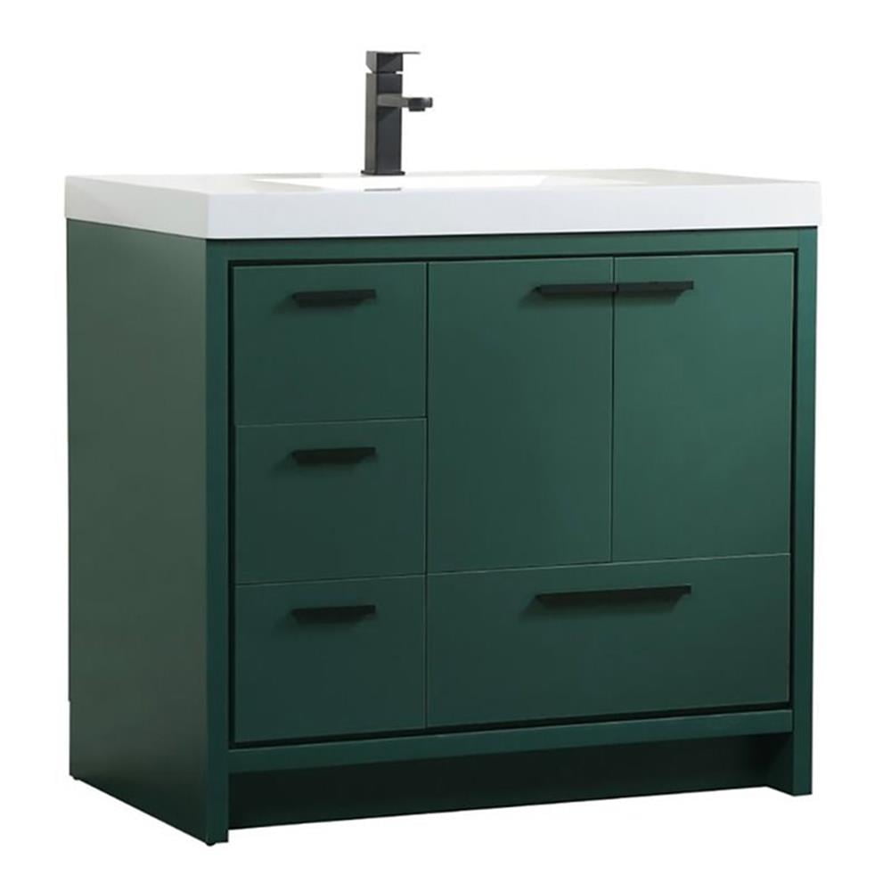 Elegant Decor Wyatt 36" Aluminum Alloy and MDF Single Bathroom Vanity ...
