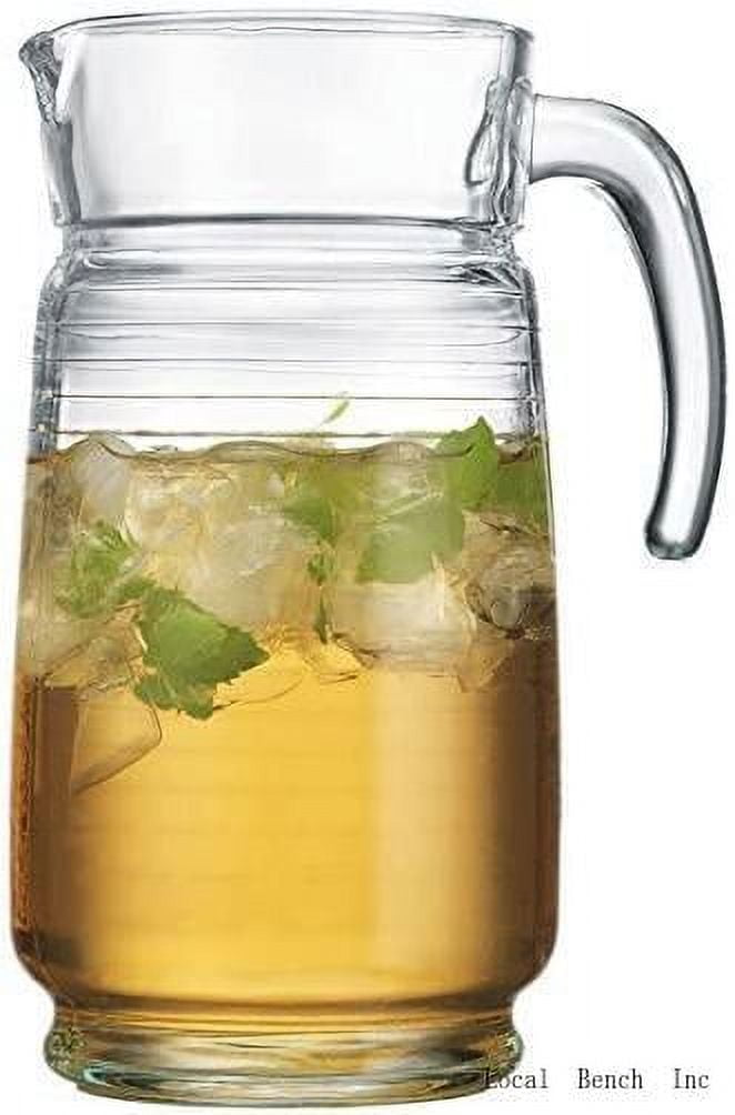 Elegant Decorative Glass Clear Pitcher With Handle & Pour For Water ...