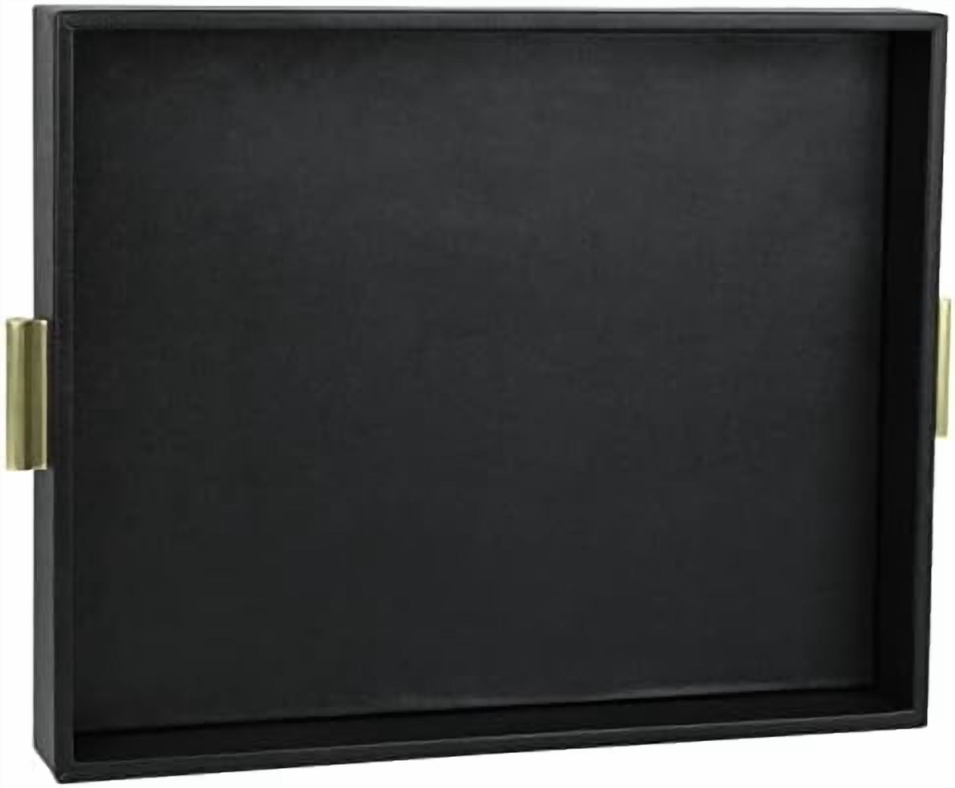 Elegant Decorative Serving Tray, 20"x20" Square Faux Leather Ottoman ...