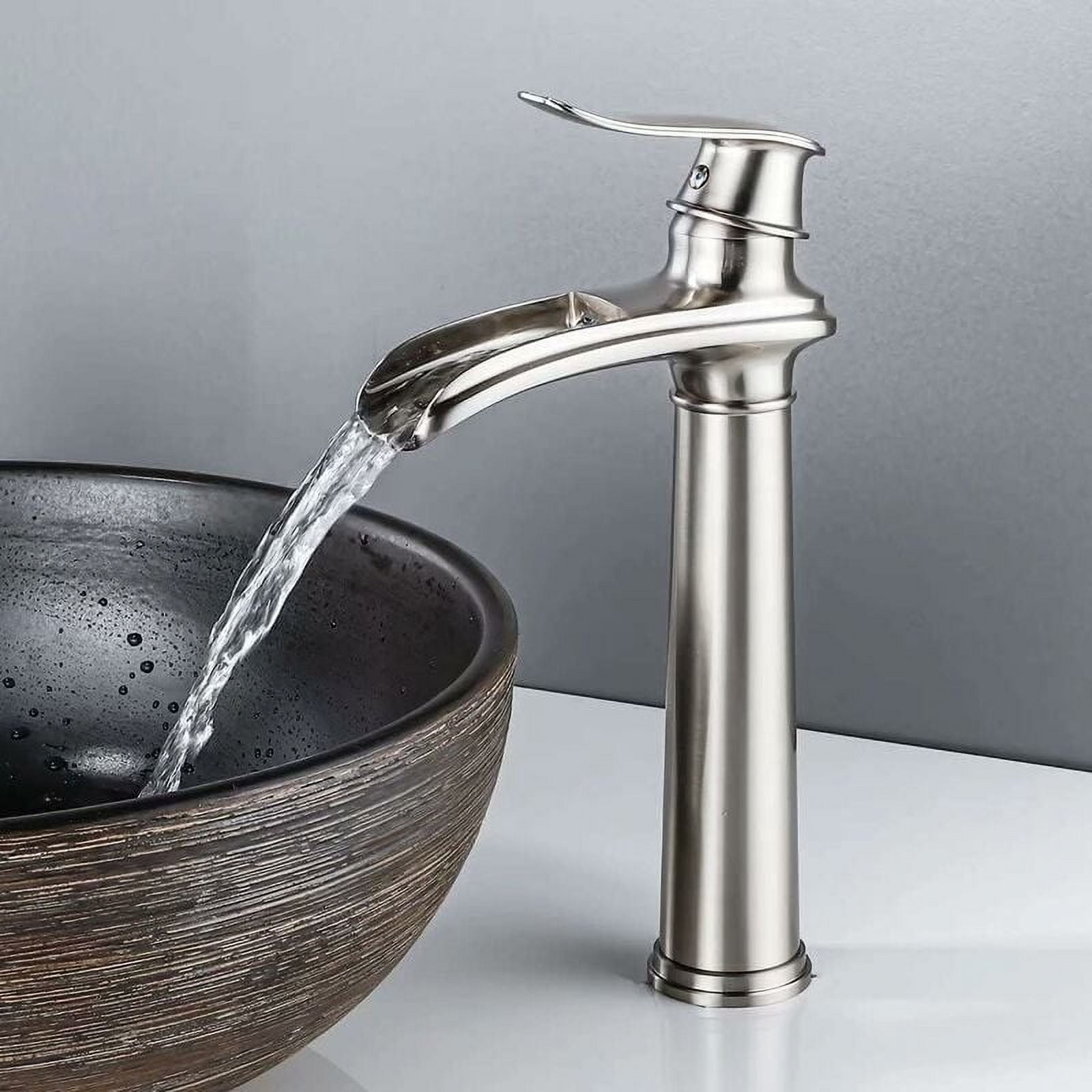 Elegant Design Bathroom Faucet, Solid Brass Waterfall Flow Sink Faucet ...