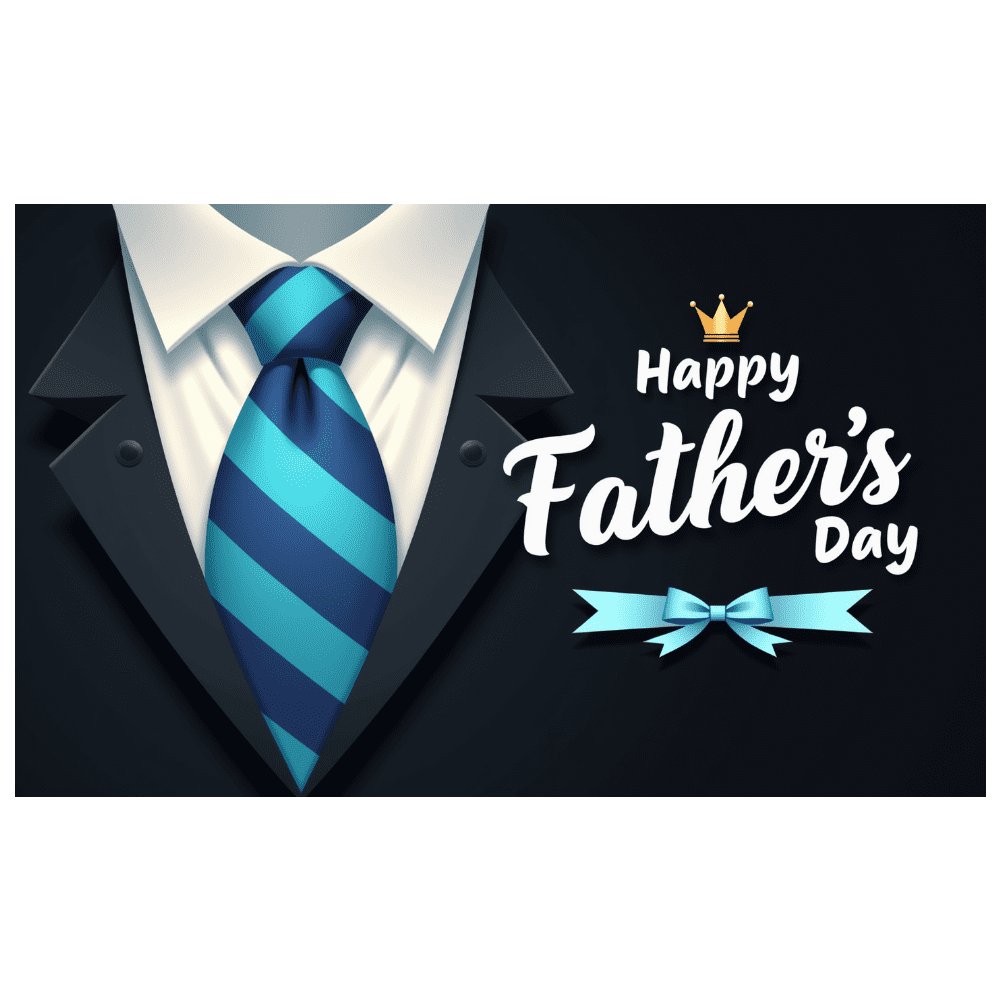 Elegant Design Happy Father's Day Banner Striped Tie Polyester Material ...