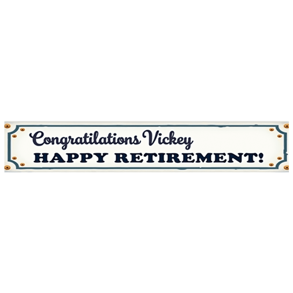 Elegant Design Happy Retirement Banner Gold Accents Celebration Banner ...
