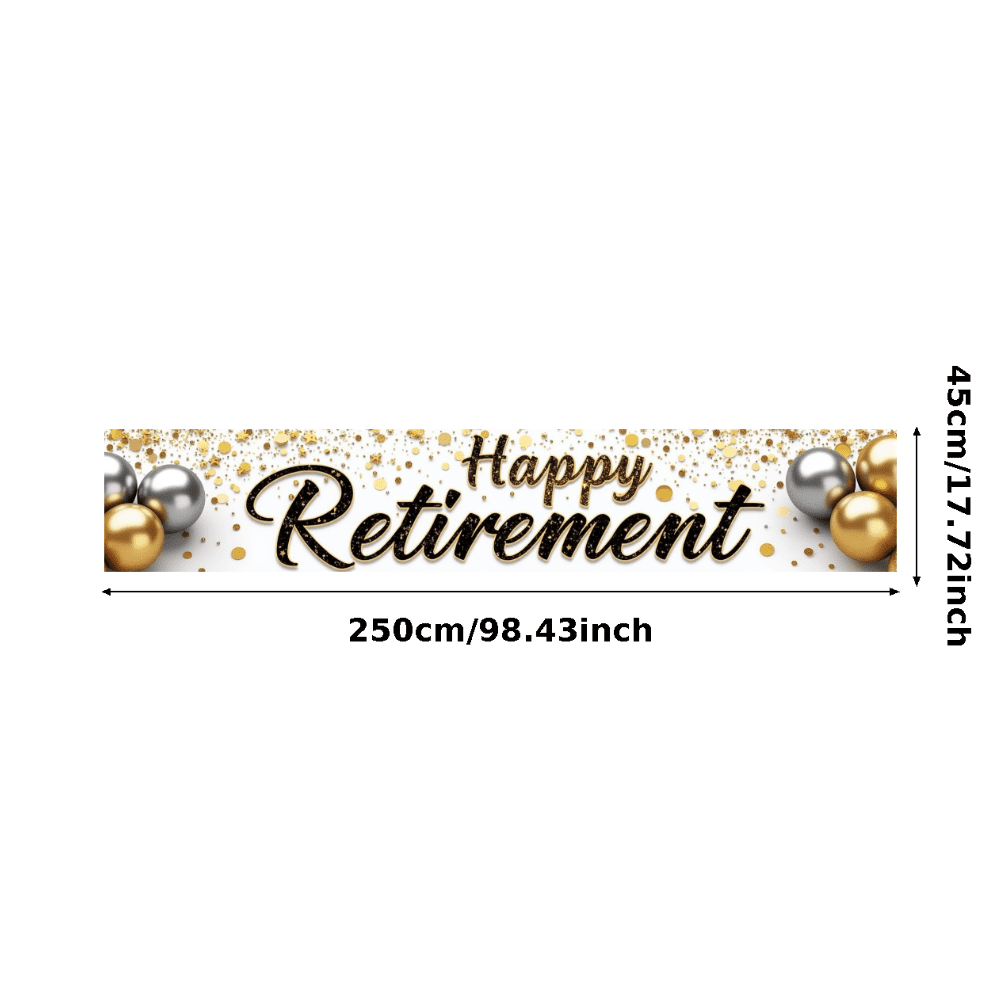 Elegant Design Happy Retirement Gold Confetti Celebration Banner for ...