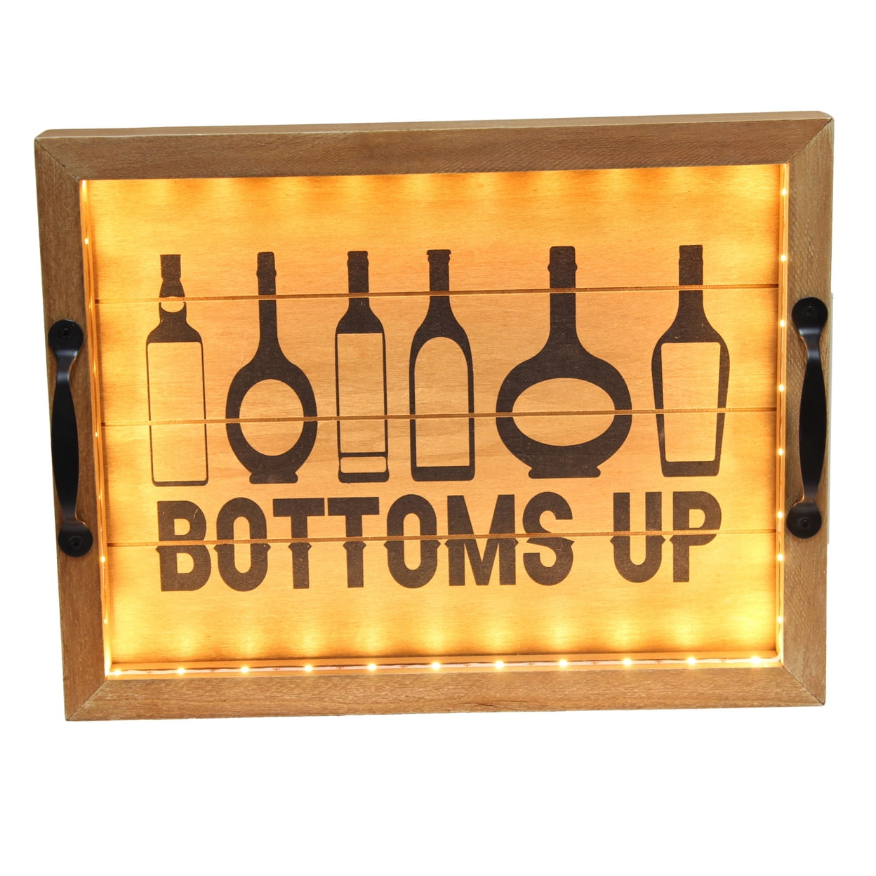 Elegant Designs 15.5" Farmhouse Decorative Wooden LED Light Up Tray ...