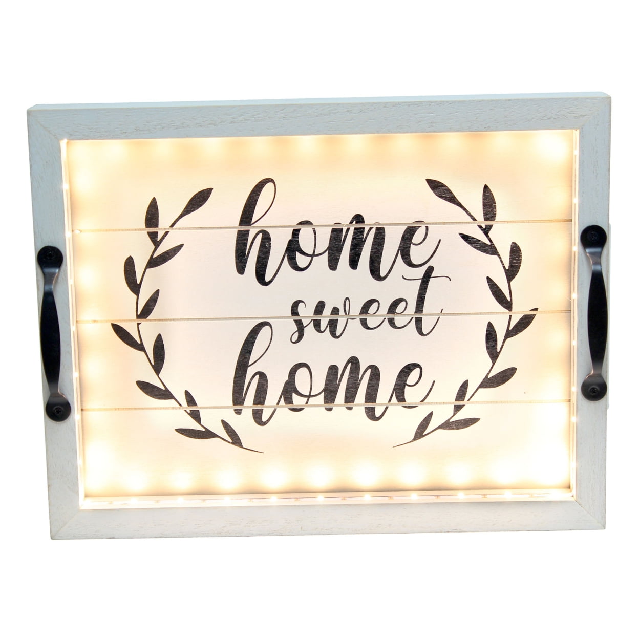 Elegant Designs 15.5" Farmhouse Decorative Wooden LED Light Up Tray ...