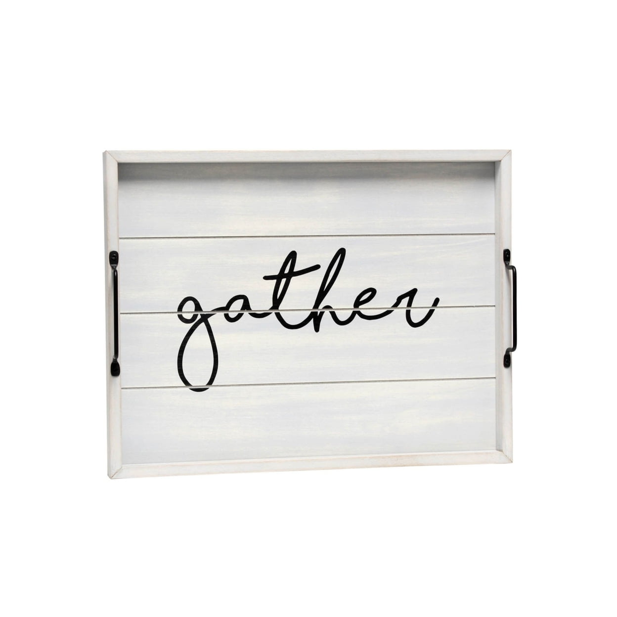 Elegant Designs 15.5" x 12" Decorative Wood Serving Tray, "Gather ...