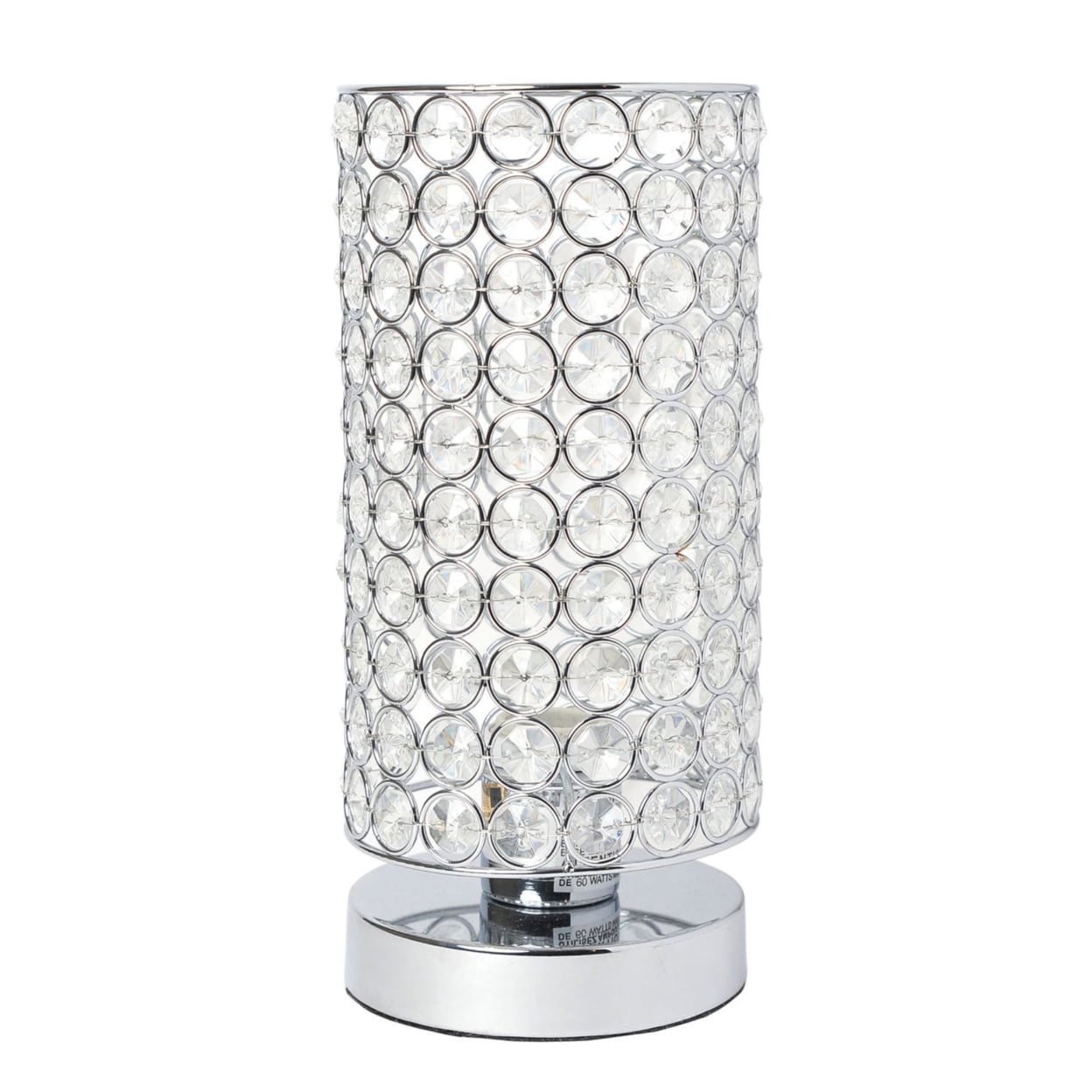 Elegant Designs Elipse Crystal Bedside Nightstand Cylindrical Uplight ...