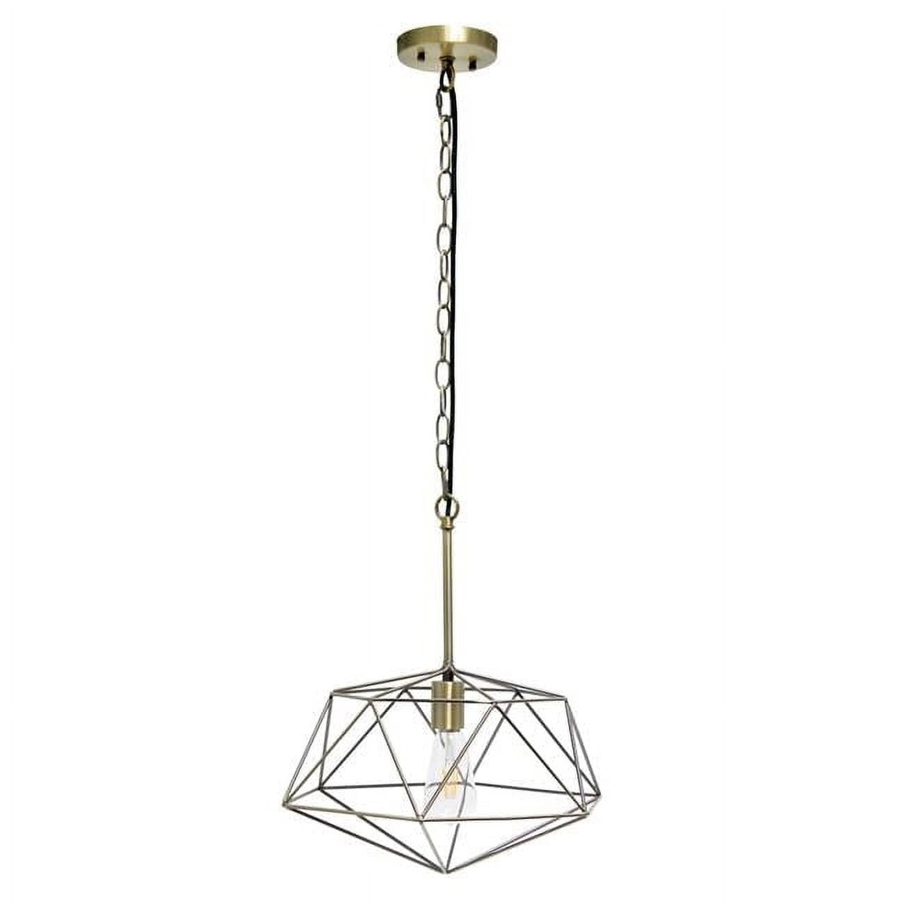 Elegant Designs Large 16in. Geometric Diamond Shaped Pendant Industrial ...