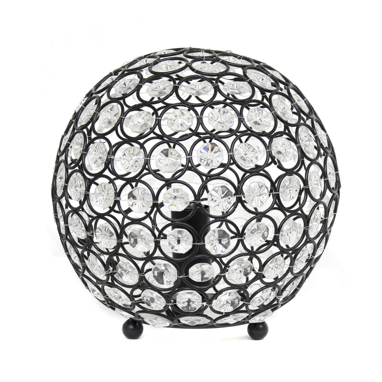 Elegant Designs Metal 8" Ellipse Sequin Crystal Ball Table Lamp in ...
