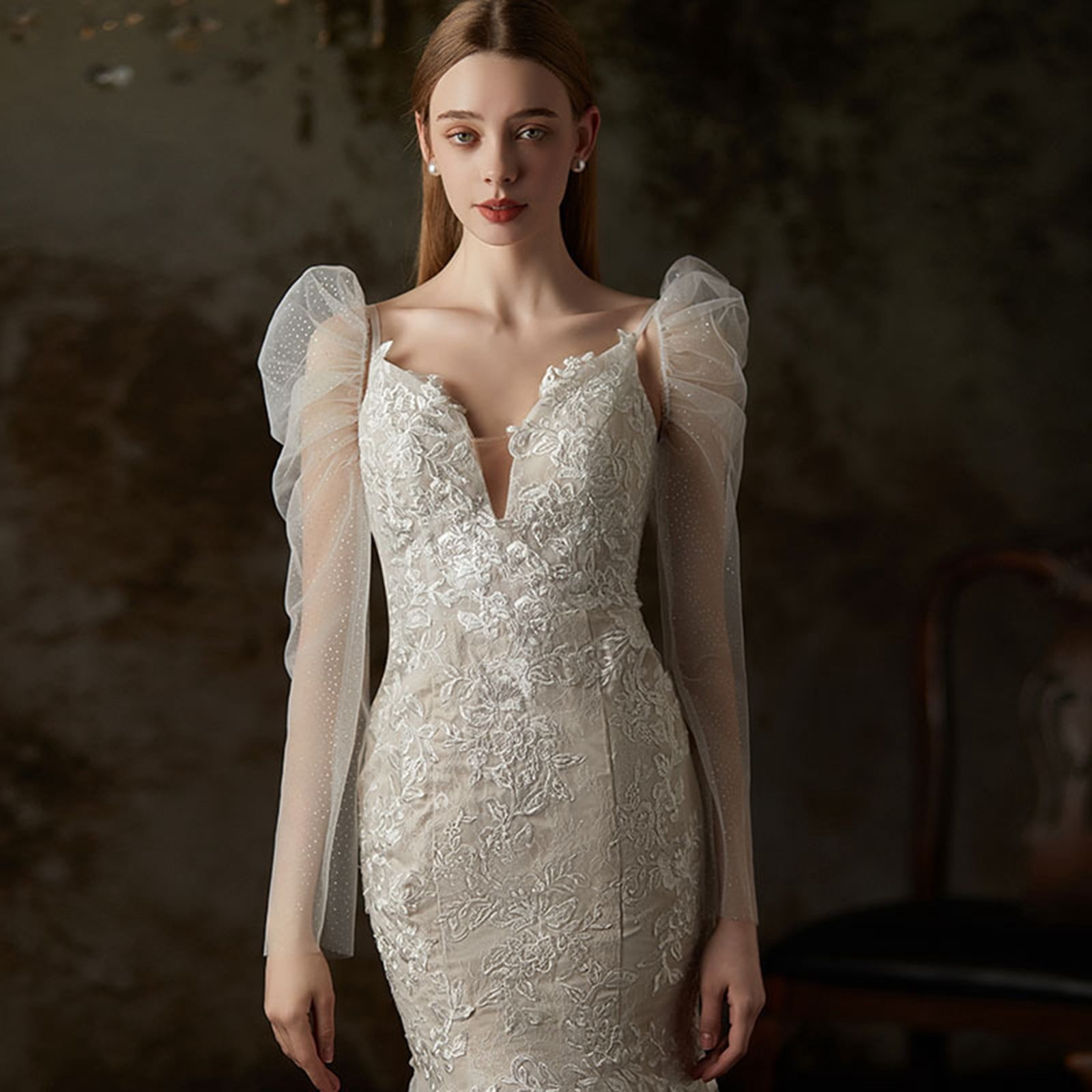 Elegant Detachable Sleeves for Weddings Sheer Wedding Photo Accessories ...